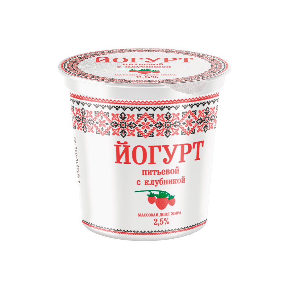 Йогурт питьевой с Клубникой Славянские Кружева